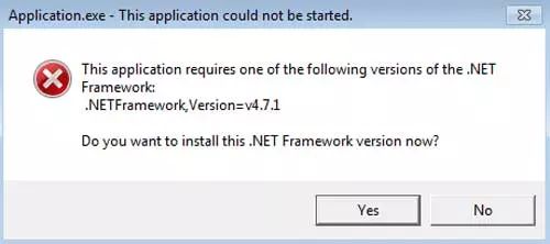 .Net Framework ผิดพลาด