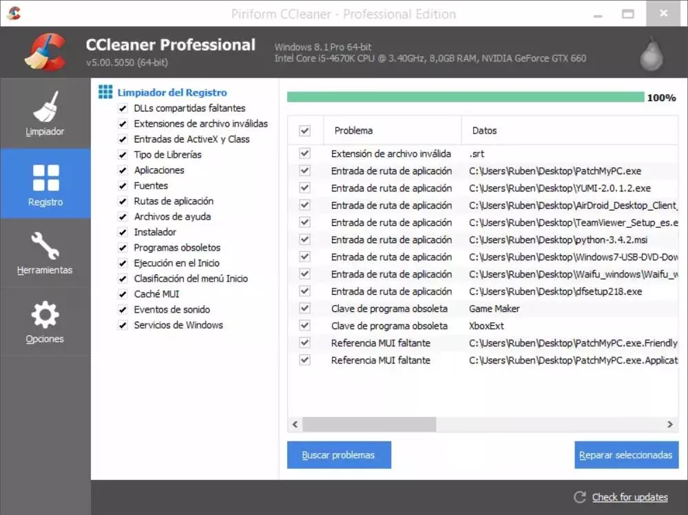 CCleaner очищає реєстр