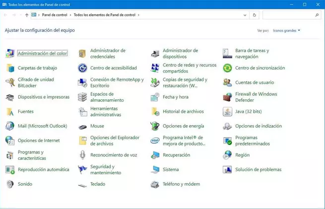 Dolandyryş paneli Windows 10 “Flash” ýok