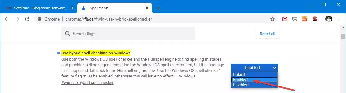 Ενεργοποιήστε τον υβριδικό ορθογραφικό έλεγχο των Windows και το Hunspell στο Chrome