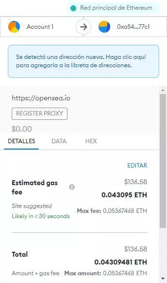 MetaMask OpenSea Payment