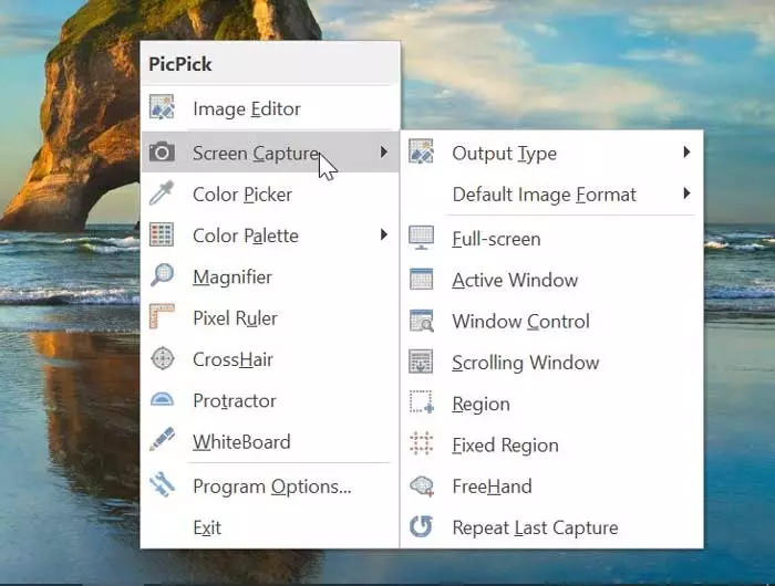 PicPick Γραμμή εργασιών των Windows