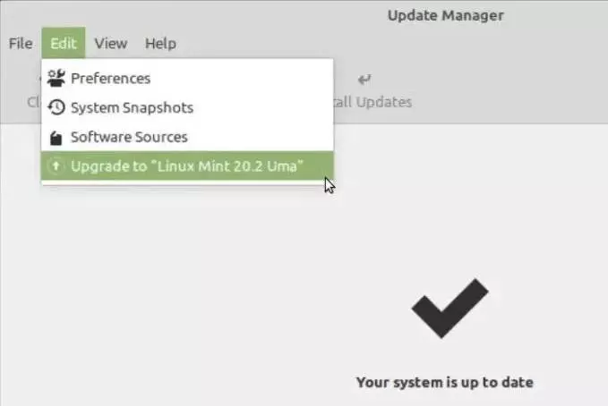 Nganyari Linux Mint menyang 20.2 Uma