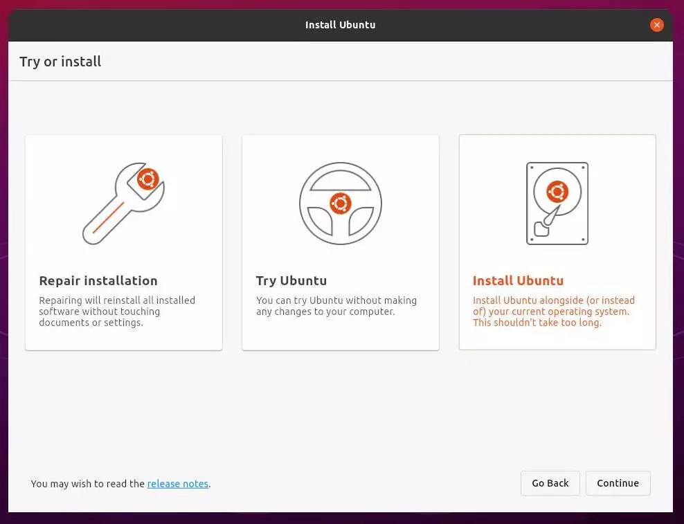 Oluṣeto Ubuntu 21.10 tuntun