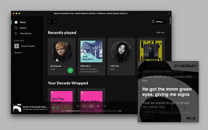 Spotify letrak