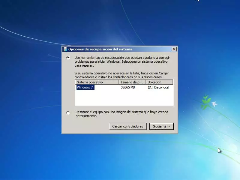 Tùy chọn khôi phục hệ thống Windows 7