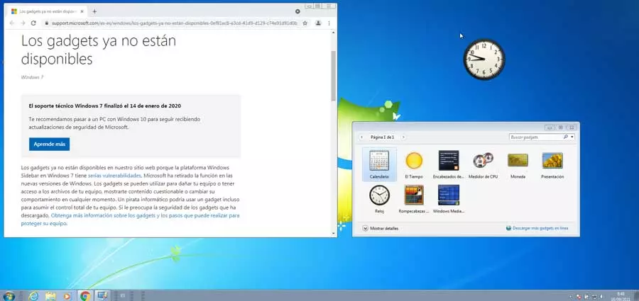Ang Windows 7 gadget dili magamit