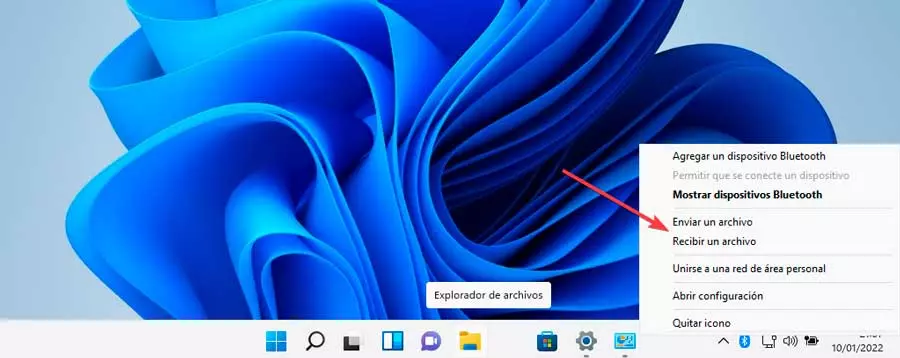 Windows 11-de Bluetooth düwmesinden faýl iberiň