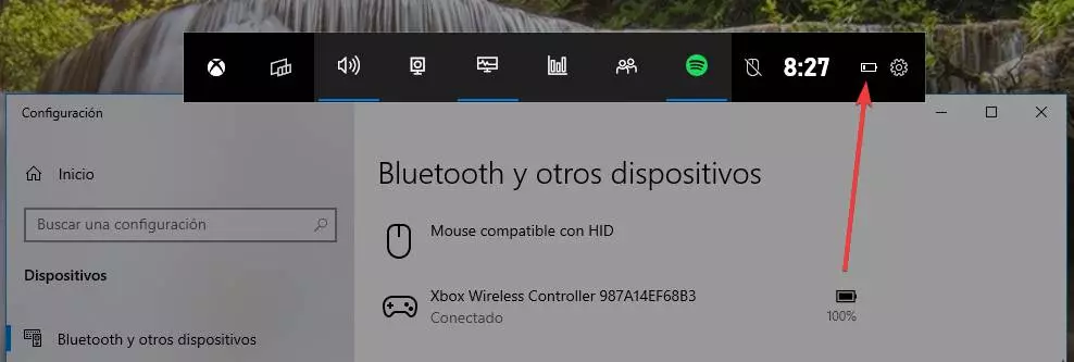 Echèk batri kontwolè Xbox Windows 10