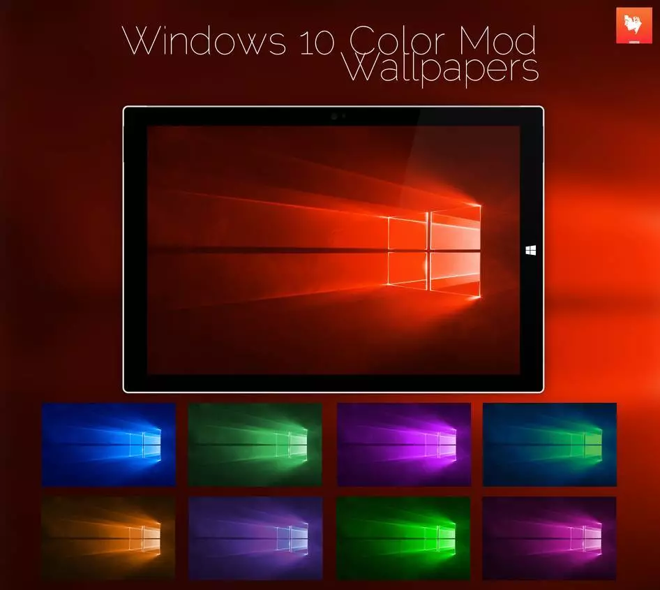 Papel de parede de modificação de cores do Windows 10