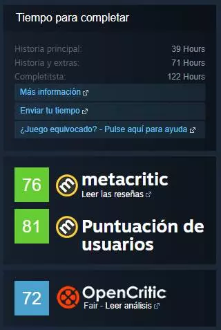 Augmented Steam - Puntuacions