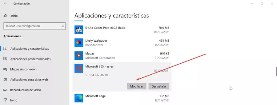 As configurações modificam o aplicativo