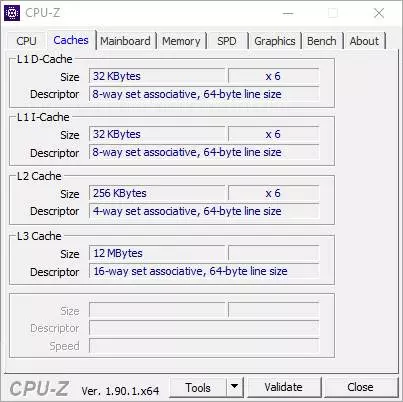 CPU-Z – CPU információ – 2