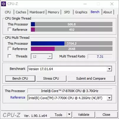 CPU-Z - ព័ត៌មានស៊ីភីយូ - ៧