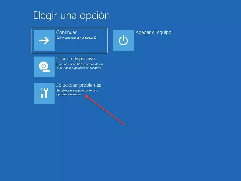 Windows 10 վերականգնման ընտրանքներ - 1