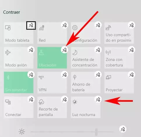 Actions rapides de Windows