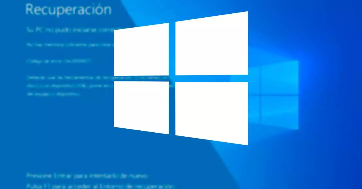 Windows 10 error escriptori blanc