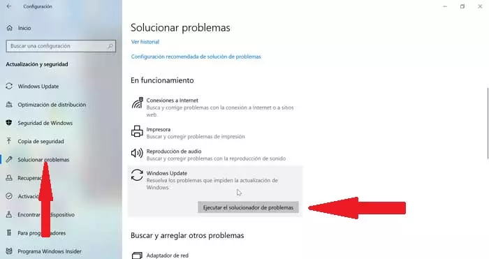 Solucionador de problemes de Windows 10