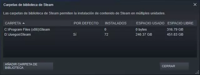 Diretório da biblioteca do Steam