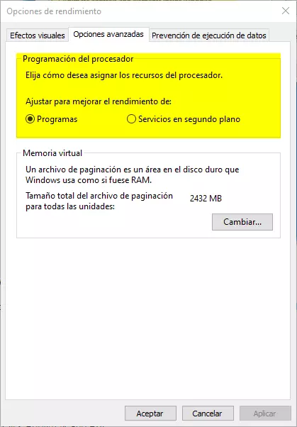 ເລືອກບູລິມະສິດ CPU Windows 10