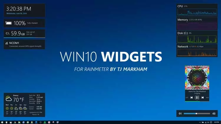 Mga Widget sa Windows 10