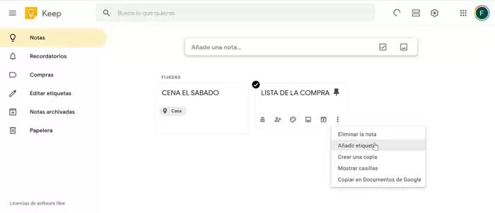 Google Keep برچسب ها را اضافه می کند