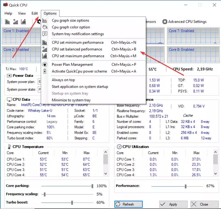 Brza promjena CPU performansi sustava