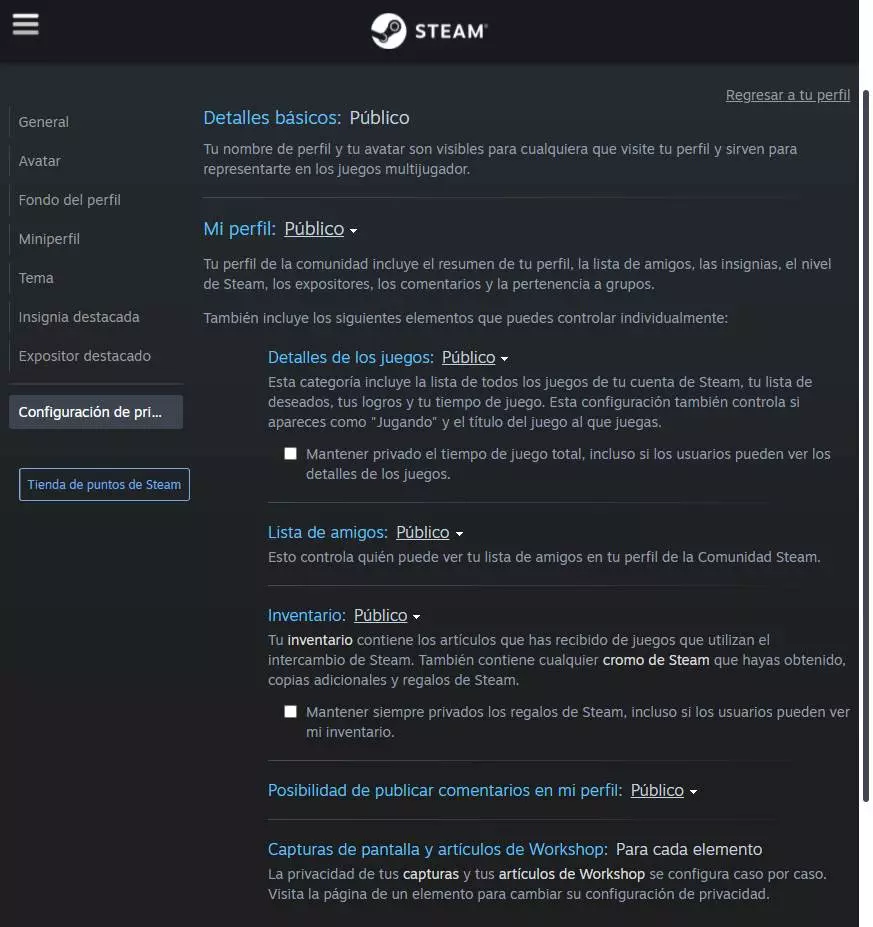 Privacy dell'account Steam - 3