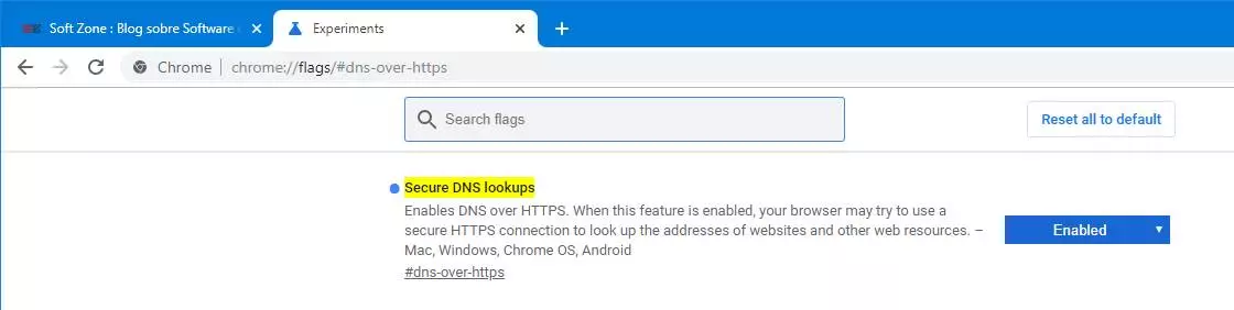 Google Chrome - ເປີດໃຊ້ DNS ຜ່ານ HTTPS