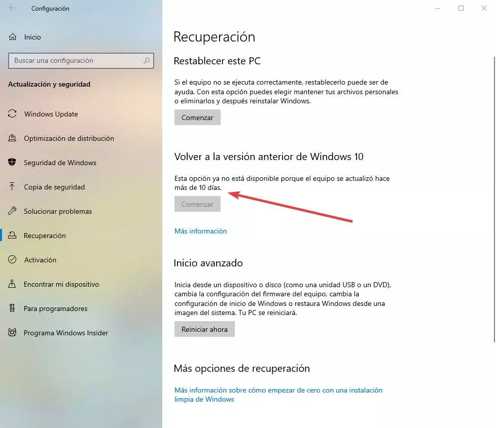 Windows 10 को अघिल्लो संस्करणमा फर्कनुहोस्