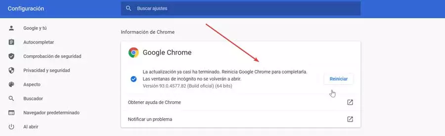 Cập nhật phiên bản mới nhất của Chrome