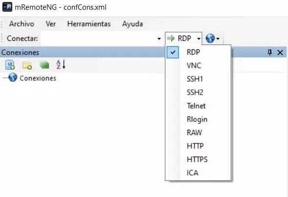 Types of mRemoteNG connections