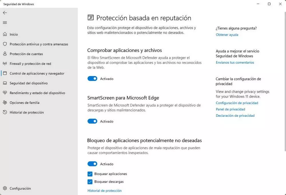 Windows Defender - Options Security Edge 2