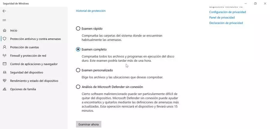 Windows Defender thực hiện quét toàn bộ