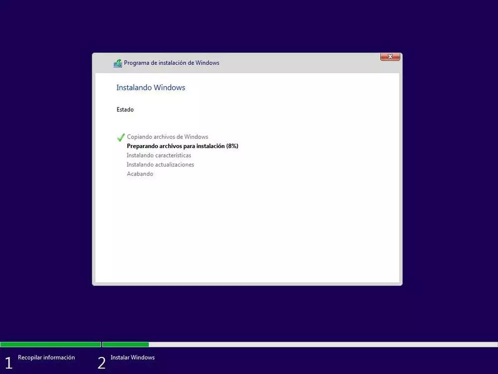 מינימום באַראַן צו אַרבעטן Windows 10 - פאַרשפּאַרן ינסטאַלירונג 896 מעגאבייטן