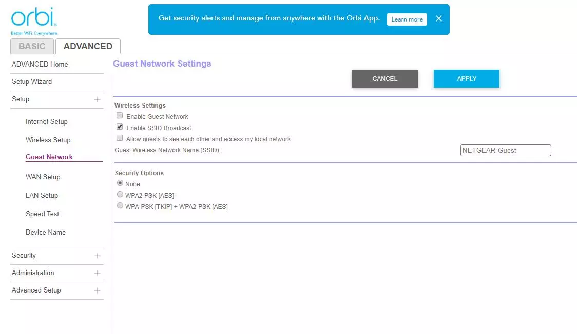 Wi-Fi അതിഥി നെറ്റ്വർക്ക്