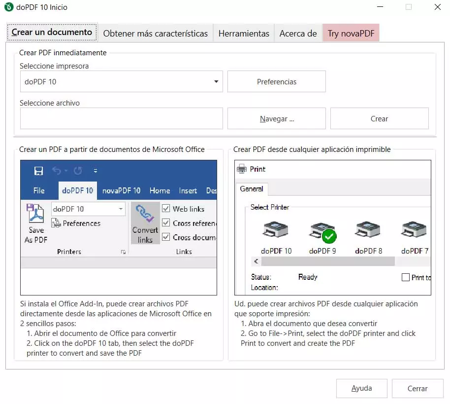 dopdf interface