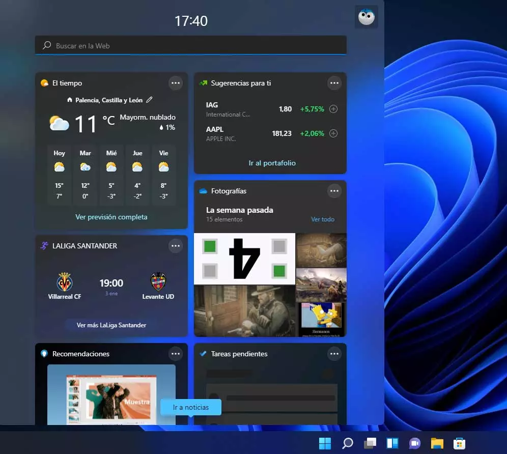 windows widgets