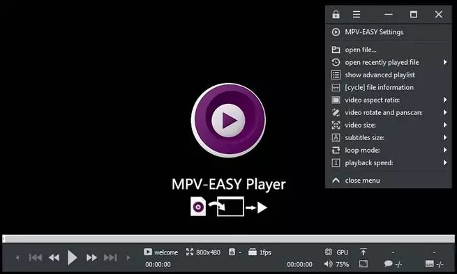 مشغل MPV-EASY - واجهة المستخدم الرسومية 1