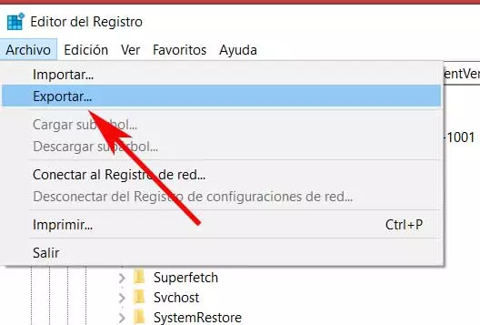 Export Windows Registry