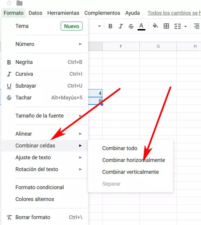 Dewislen Google Sheets