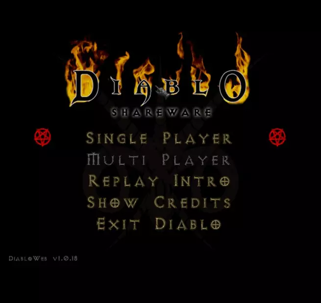 DiabloWeb - menu Diablo