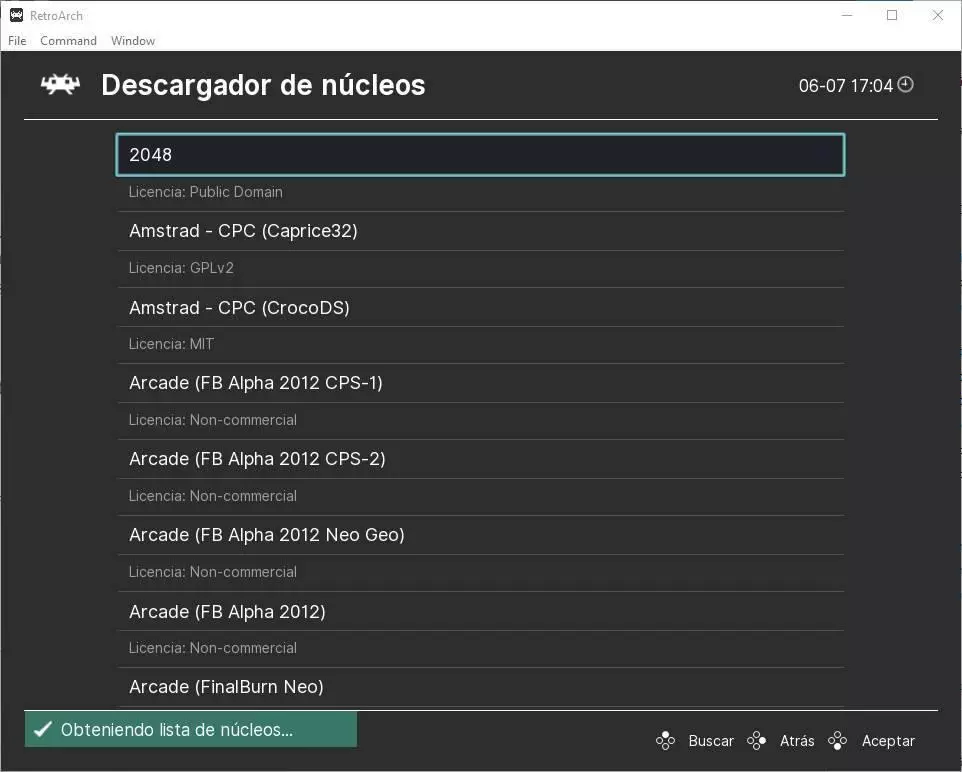 RetroArch - Baixar núcleos