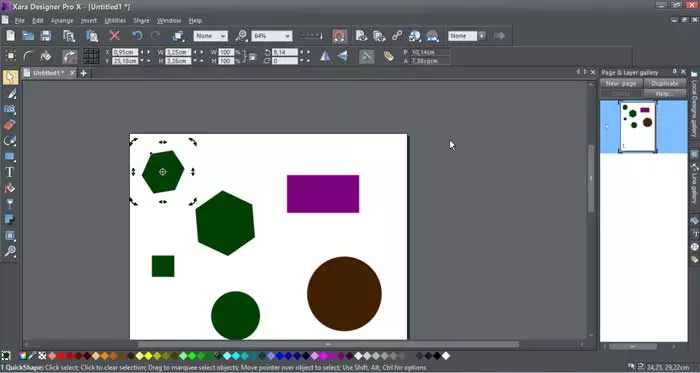 „Xara Designer Pro X“ iš anksto nustatytų objektų įrankiai