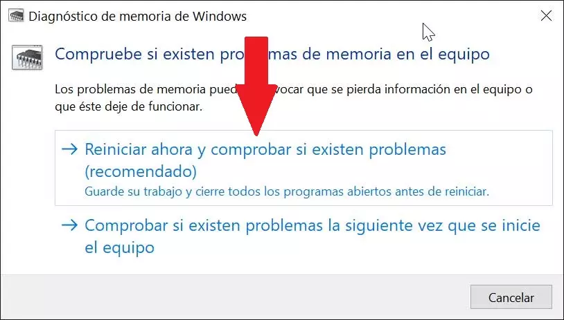 Diagnóstico de memoria de Windows