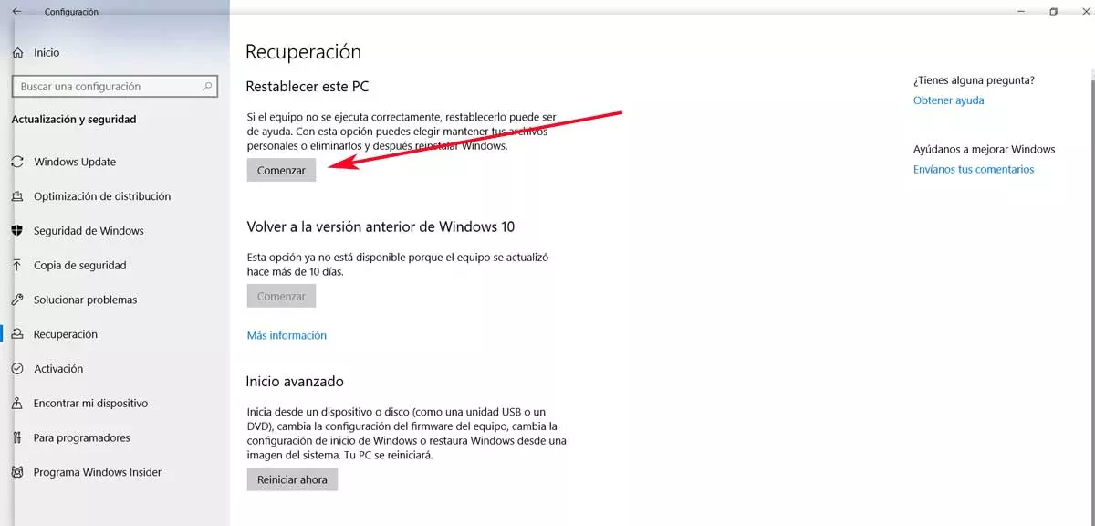 Windows 10ని రీసెట్ చేయండి