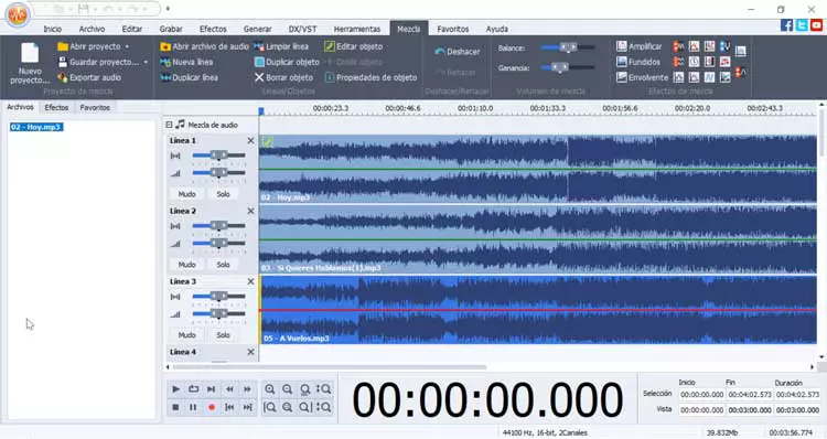 Campuran audio AVS Audio Editor
