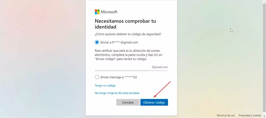 Código de obtenção do Outlook