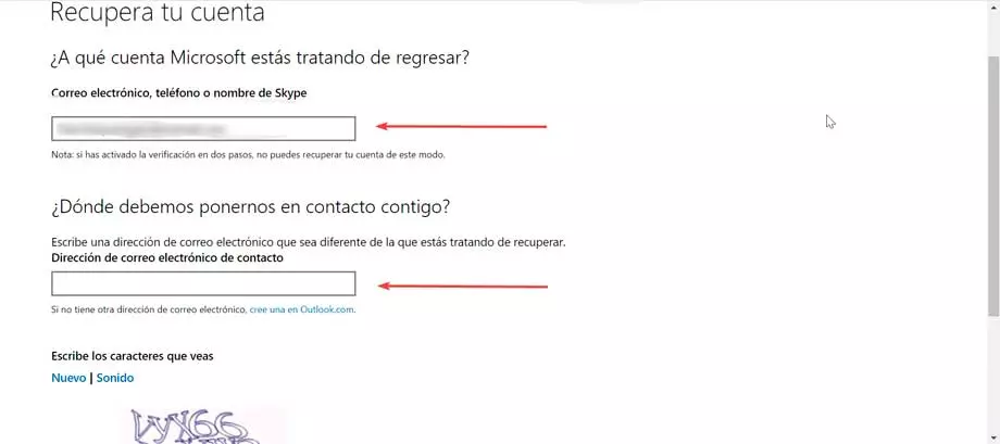 Microsoft recuperar sua conta