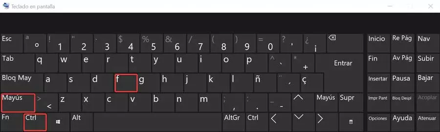 Keyboard e skrineng